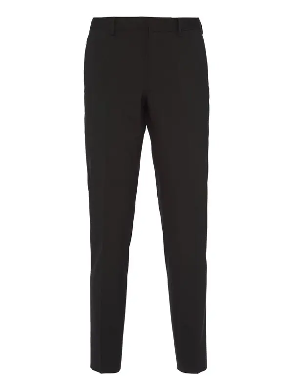 Prada Light Stretch Wool Tailored Trousers - Black