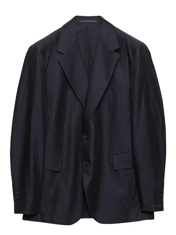 Prada Single-breasted Cotton And Silk Jacket - Navy