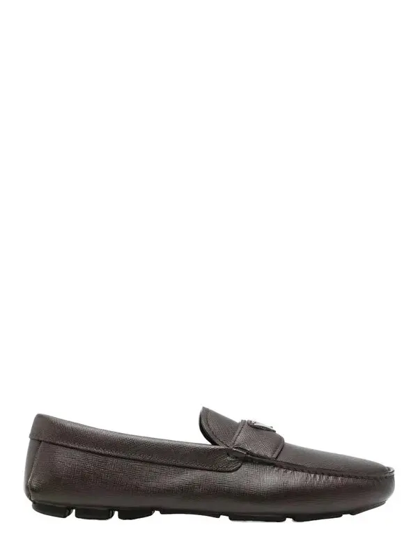 Prada Triangle-logo Loafers - Brown