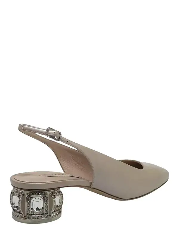Casadei Embellished Slingback Pumps - Neutrals