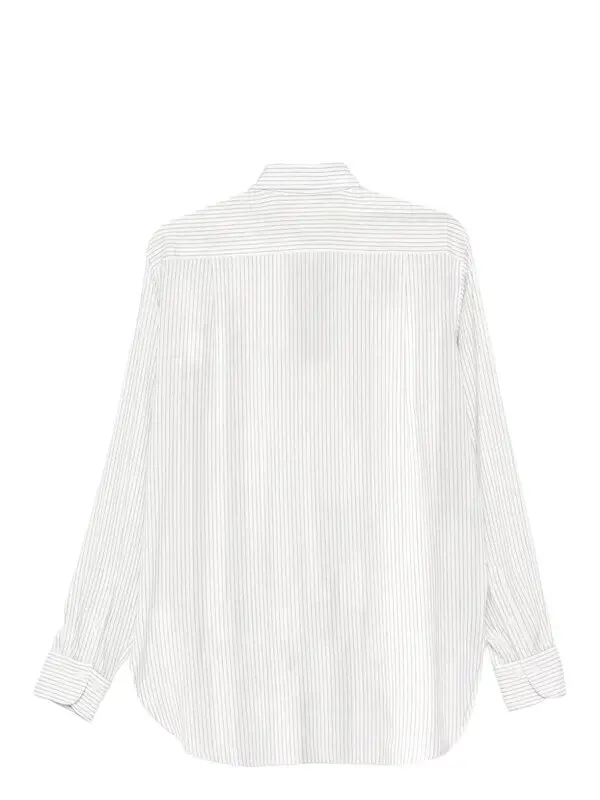 PETAR PETROV Striped Curved-hem Shirt - White
