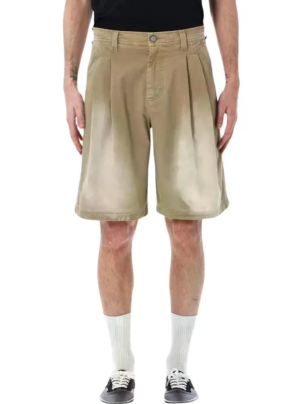 ERL Pleated Faded-effect Shorts - Neutrals