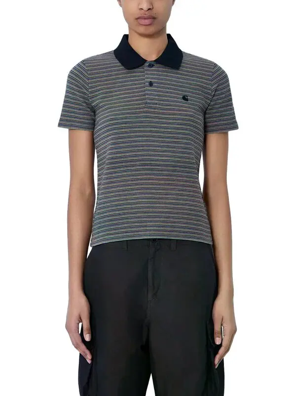 Carhartt Work In Progress Dion Polo Shirt With Horizontal Stripes - Blue