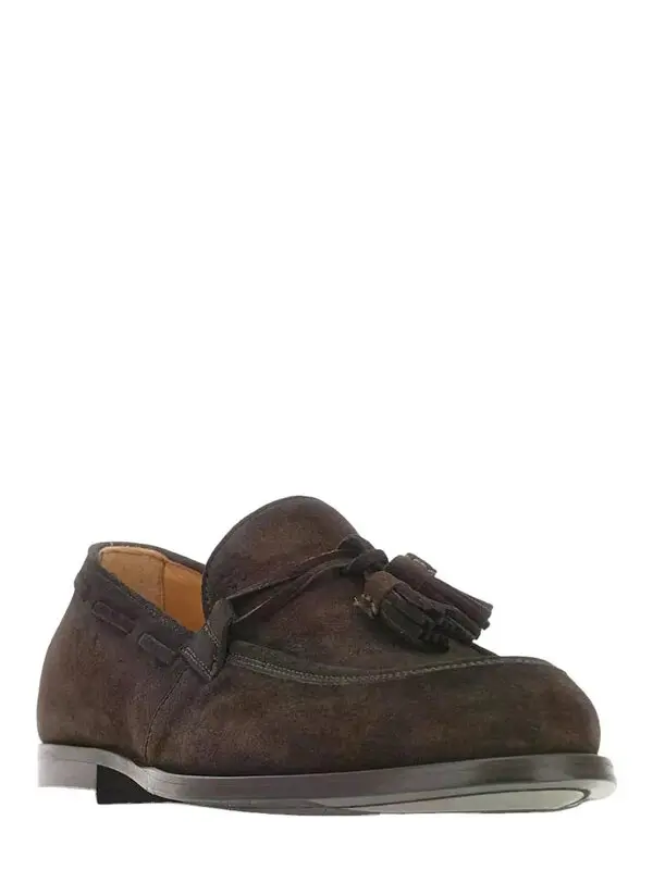 FABI Suede Tassel Detail Loafers - Brown
