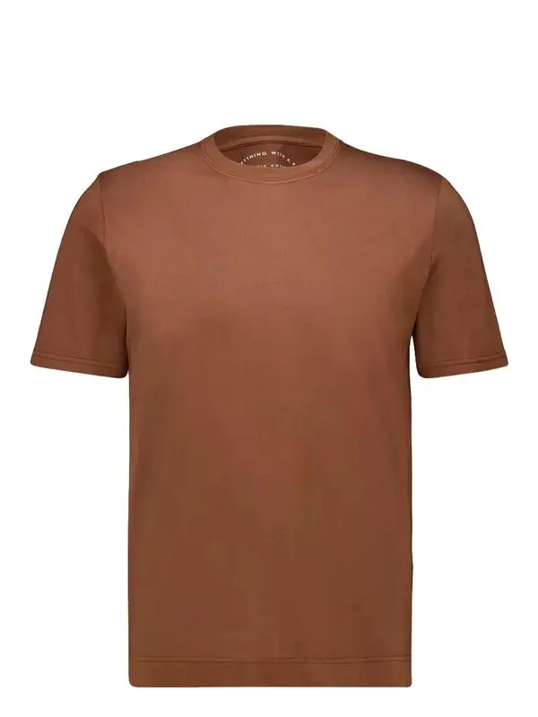 Fedeli Giza Short-sleeve Knitted T-shirt - Brown