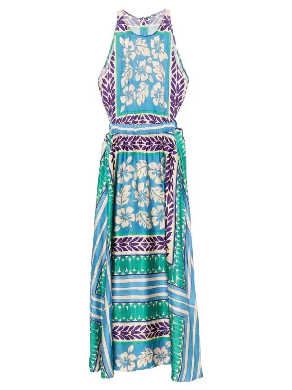 Sandro Floral Print Maxi Dress - Blue