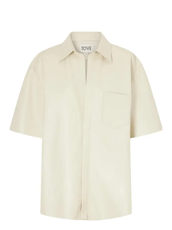 Tove Jiayun Leather Shirt - Neutrals