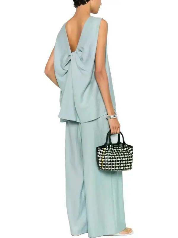 ELEH Drawstring Wide-leg Trousers - Blue