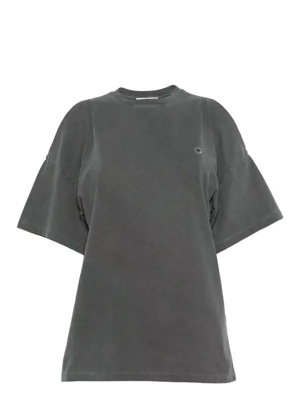 Coperni Open-shoulder Organic Cotton T-shirt - Grey