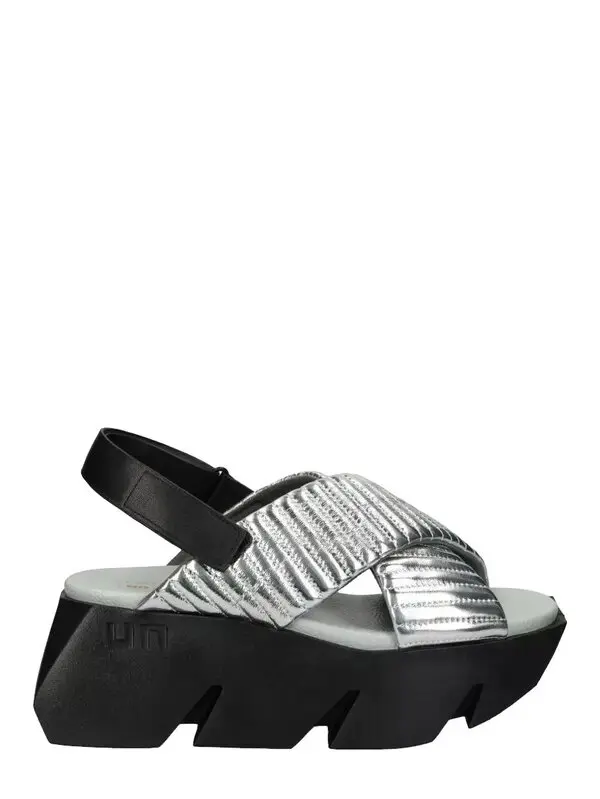 United Nude Quilted Crossover Platform Sandals - Silver