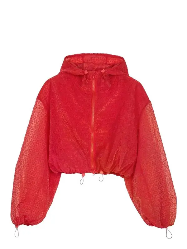 Cecilie Bahnsen Aisha Cropped Hooded Jacket - Red