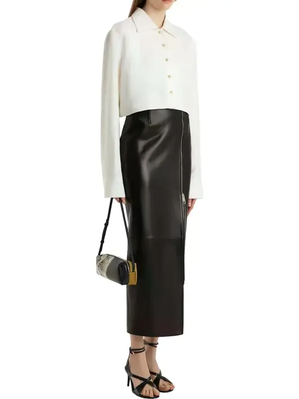 Khaite Jasen Cropped Linen Shirt - Neutrals