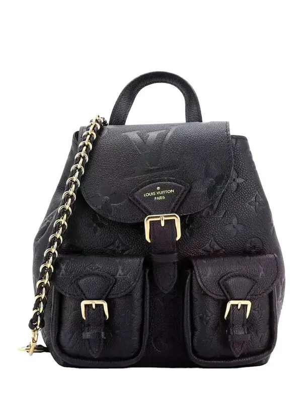 LOUIS VUITTON Backup Monogram Empreinte Leather Backpack - Black