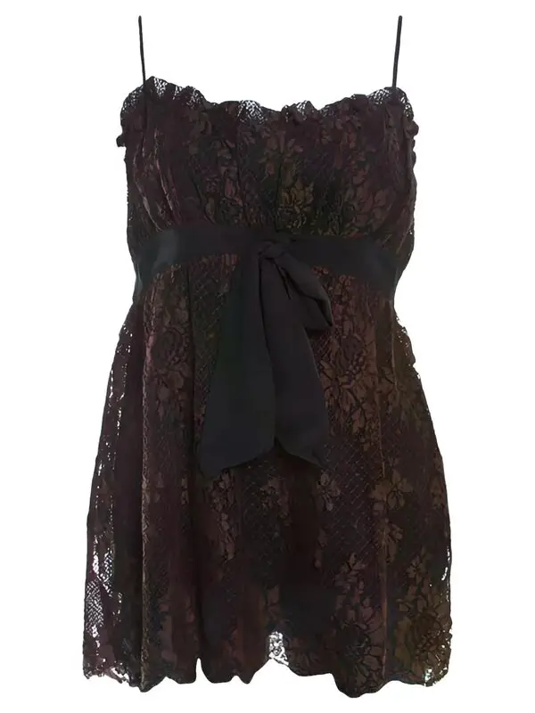 Escada Lace Top With Bow Detail - Brown
