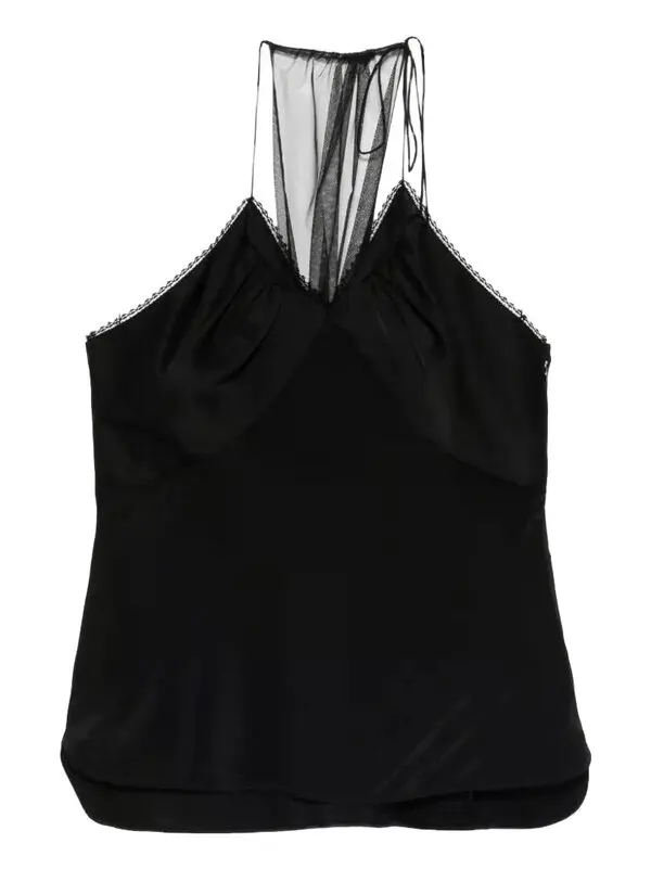 Victoria Beckham Gathered Halterneck Top - Black