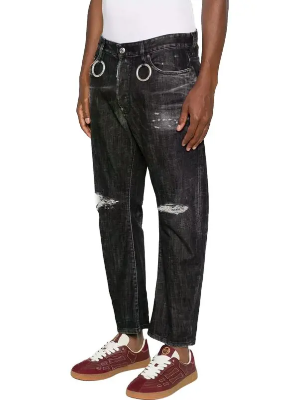 Dsquared2 Distressed Ring Detail Jeans - Black