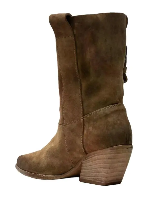 CHUCKIES Buckle-strap Suede Boots - Brown