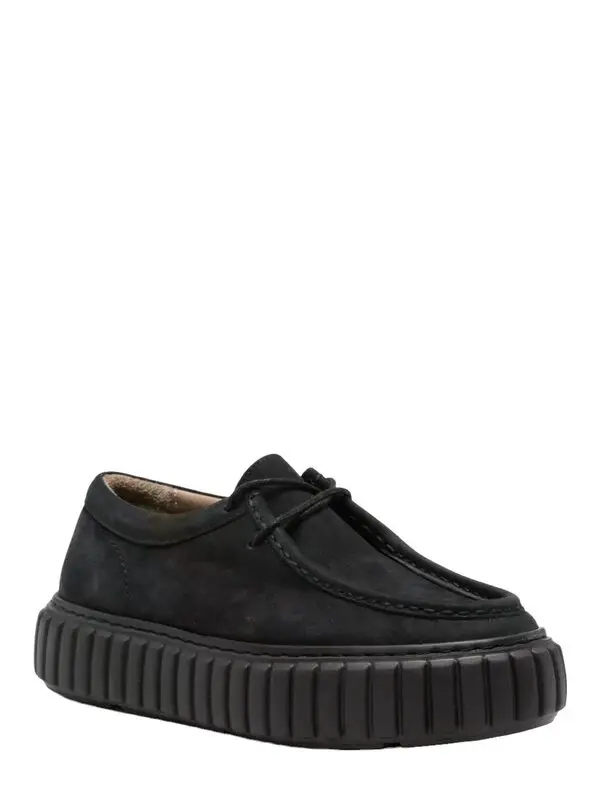 SERGIO MORETTI FIRENZE Suede Apron-toe Derby Shoes - Black