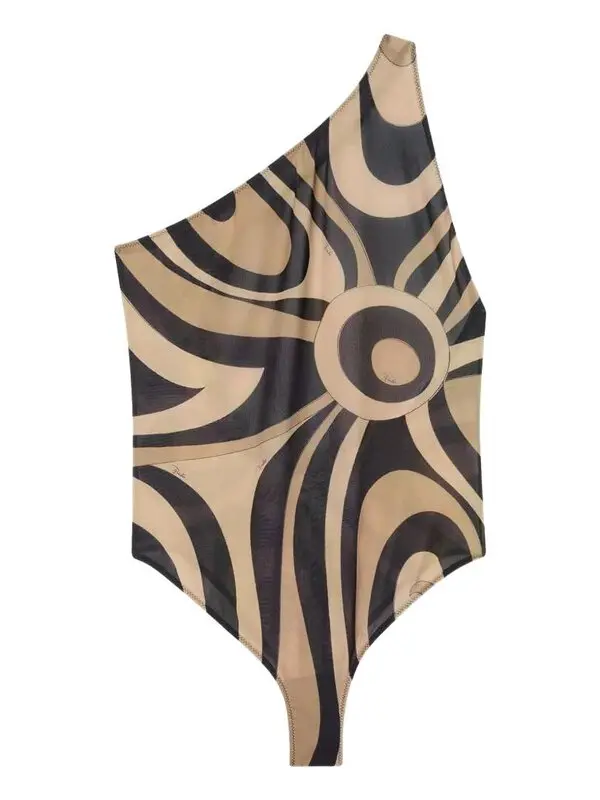 Emilio Pucci Marmo Print One-shoulder Bodysuit - Neutrals