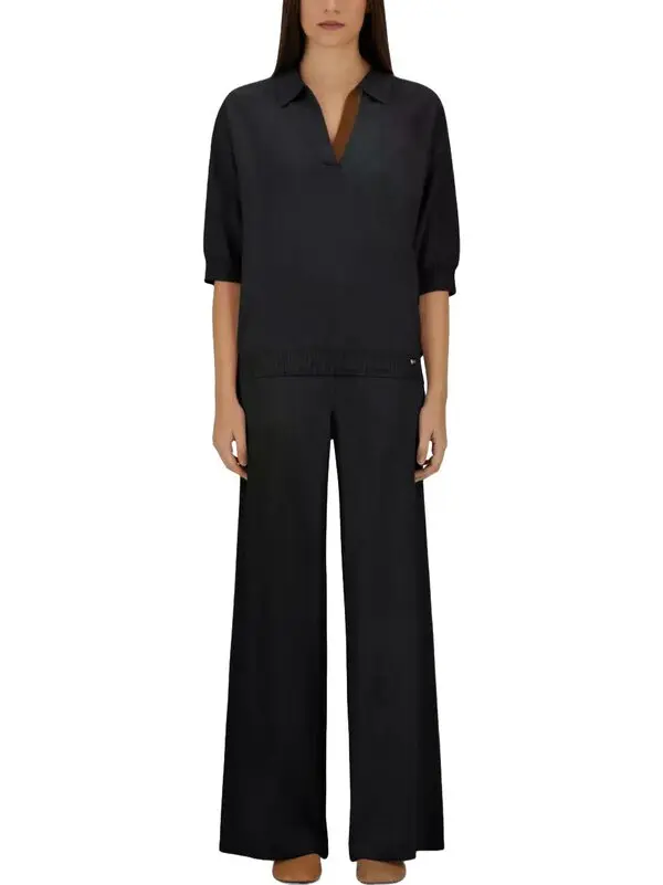 Herno Cashmere Polo Top - Black