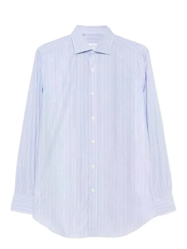 Brioni Striped Long-sleeve Shirt - Blue