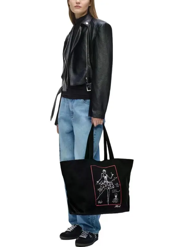 Karl Lagerfeld K/ballet Sketch-print Tote Bag - Black