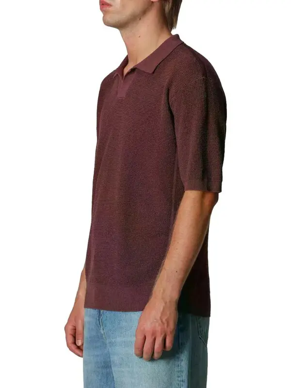 ROBERTO COLLINA Waffle-knit Polo Shirt - Red