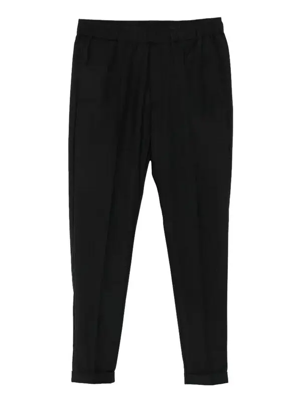 PMDS PREMIUM MOOD DENIM SUPERIOR Elasticated-waist Turn-up Trousers - Black