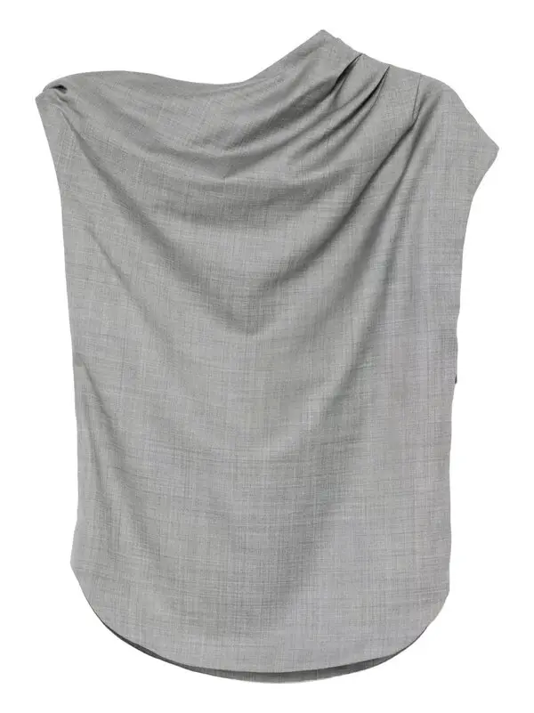 LOULOU Asymmetric Neck Top - Grey