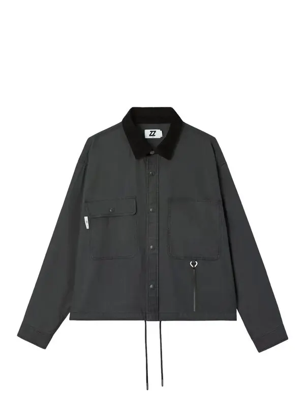 Izzue Cotton Corduroy Collar Overshirt - Grey