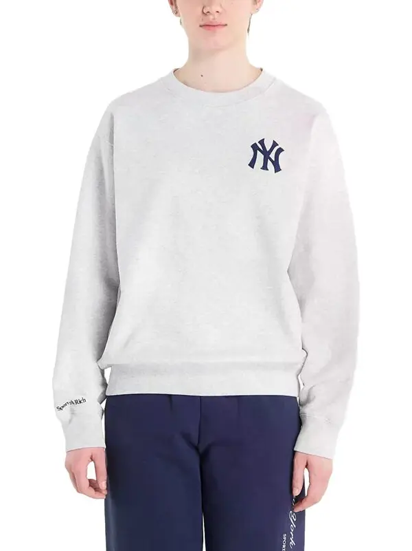 SPORTY & RICH Heritage Yankees Serif Sweatshirt - Grey