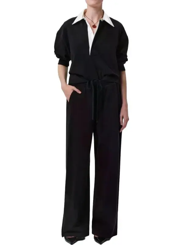 Citizens Of Humanity Aris Rugby Drawstring Wide-leg Track Pants - Black
