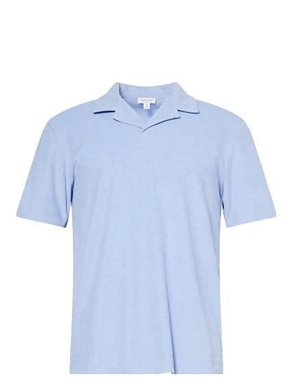 Sunspel Towelling Cotton Polo Shirt - Sky26