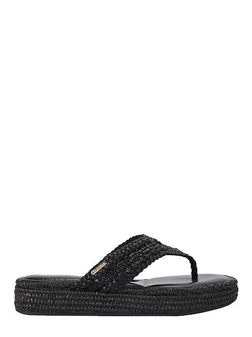 Carvela Portofino Woven Flatform Sandals - Black