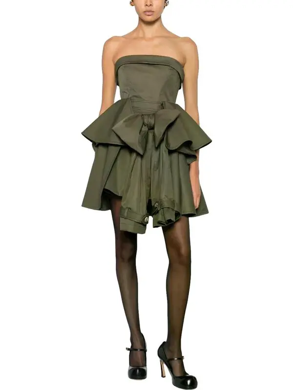 Viktor & Rolf Bow Drape Mini Dress - Green