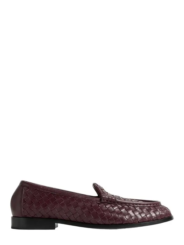 Bottega Veneta Lambskin Silenzio Loafers - Red