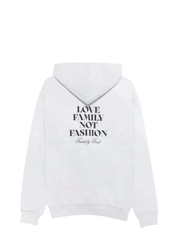 FAMILY FIRST Hooded Graphic Cotton Sweatshirt - Grey