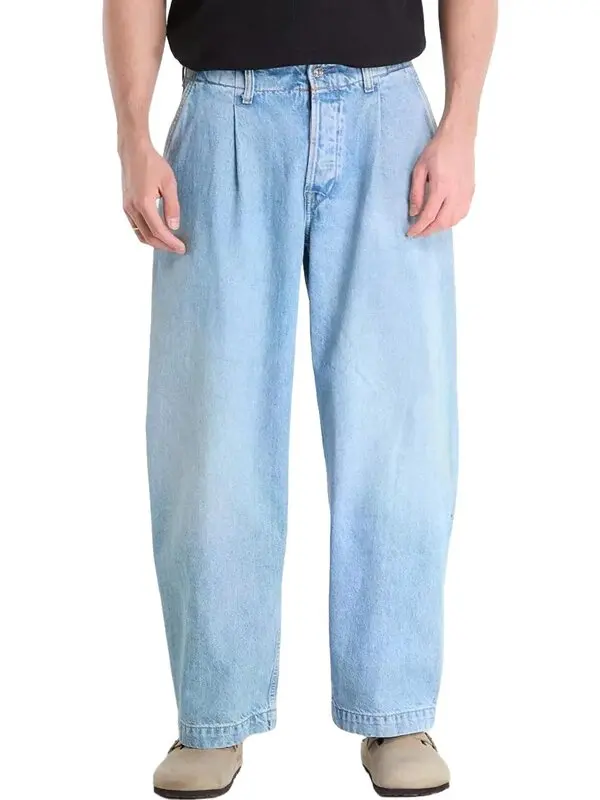 Calvin Klein Pleated Detail Barrel Leg Jeans - Blue