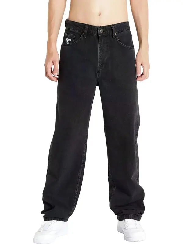 KARL KANI Logo-embroidered Jeans - Black