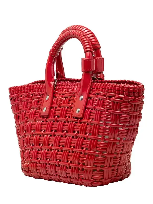 Balenciaga 2021 Faux Leather Bistro Panier Xs Satchel - Red