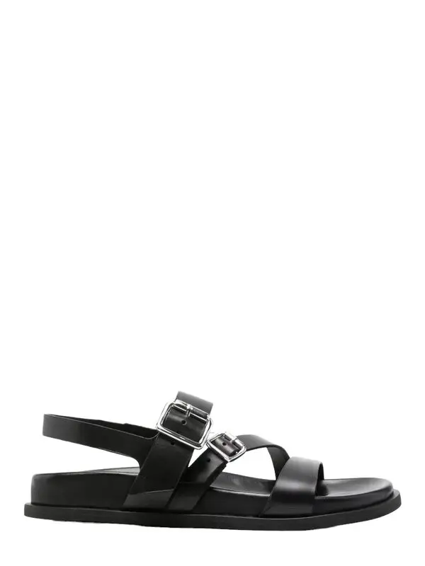 GUGLIELMO ROTTA Buckle-strap Leather Sandals - Black