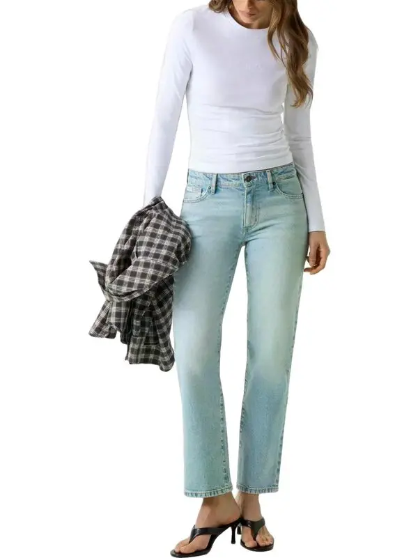 Guess Straight Leg Faded Wash Jeans - Blue