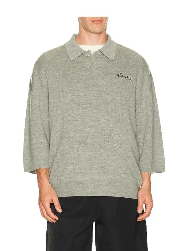 Fear Of God Signature 3/4 Sleeve 90's Knit Polo In . Also - Grey