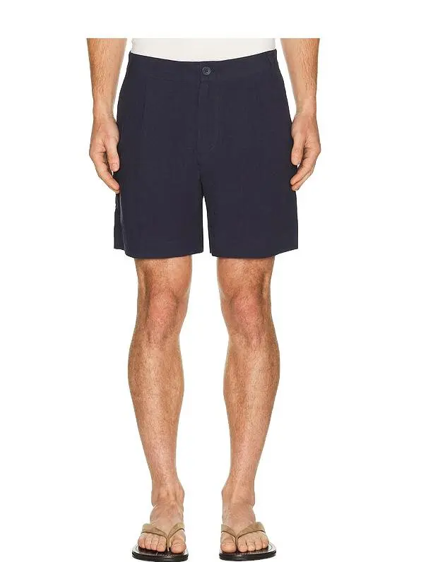 PERCIVAL Pleated Tailored Shorts In . Also - Navy