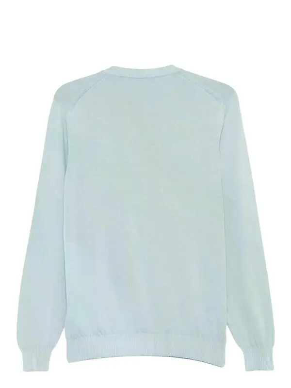 Fedeli Fine-knit Crew Neck Sweater - Blue