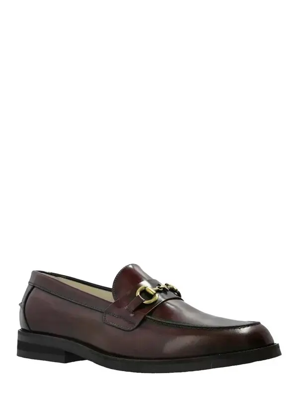 DUKE + DEXTER Wilde Leather Loafers With Gold-tone Bit Detail - Brown