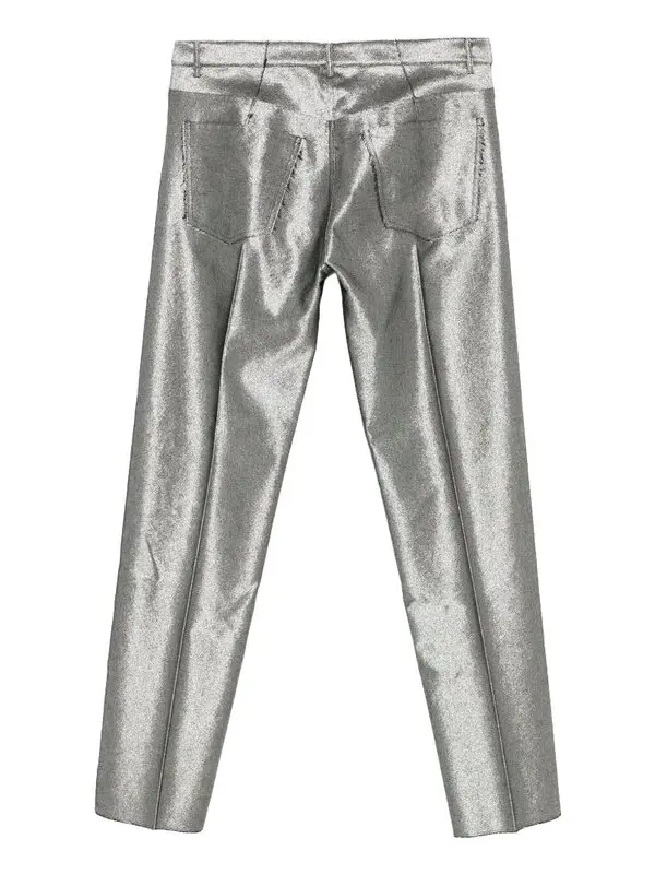 SAPIO Metallic-finish Pressed-crease Trousers - Silver