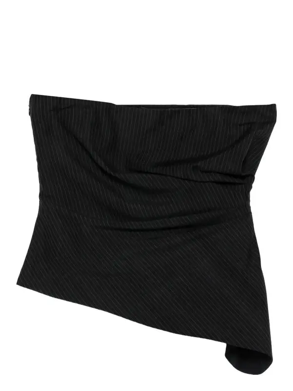 Alexander McQueen Pinstripe Asymmetric Top - Blue