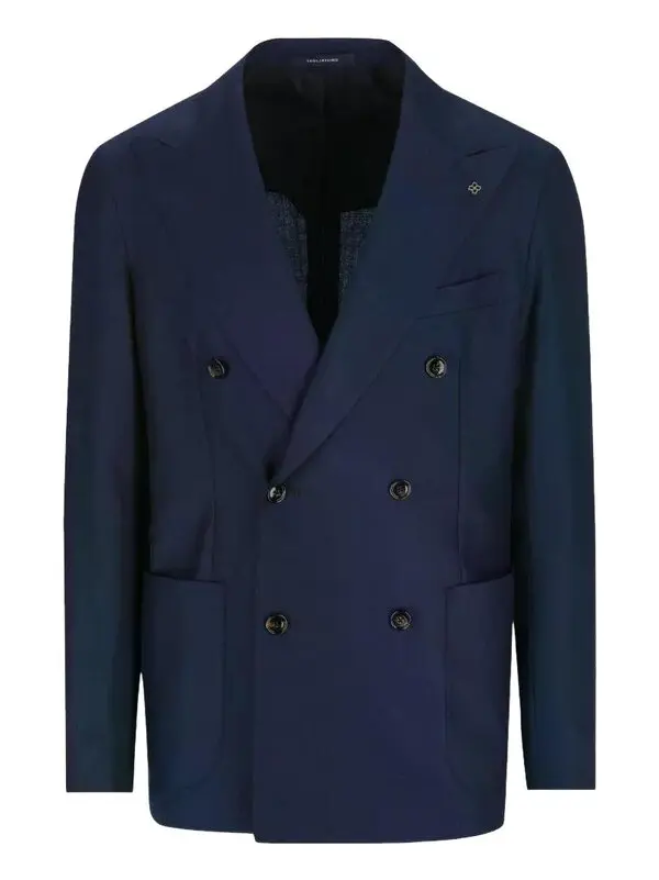 Tagliatore Double-breasted Peak-lapel Jacket - Blue