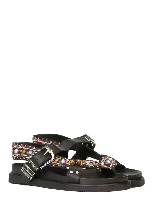 Ash Unica Buckle Sandals - Black